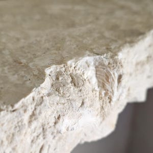 Shell Limestone Floating Shelf With Chiseled Edges. Natural Stone ...