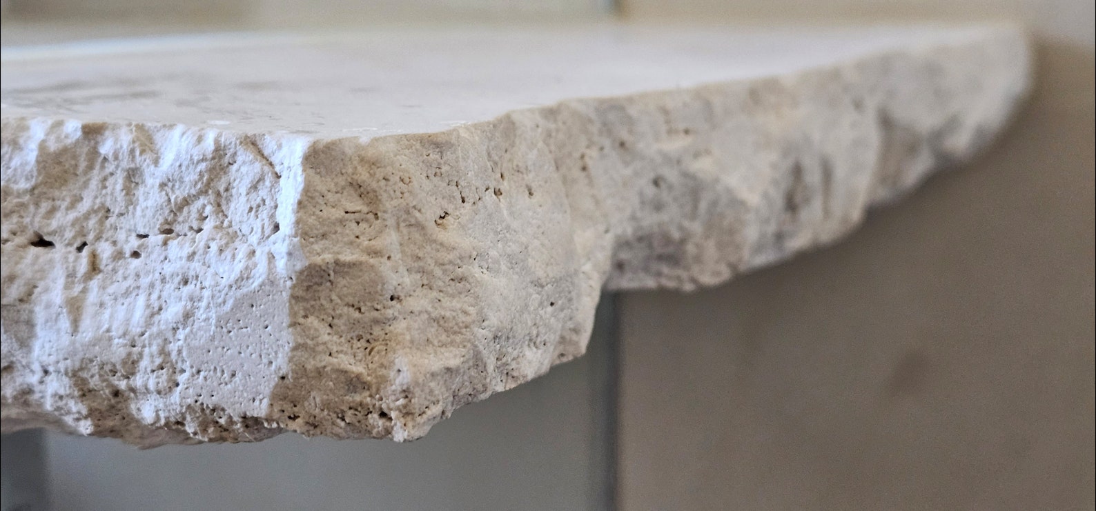 Chiseled Travertine Floating Shelf - Natural Stone Shelves - Invisible ...