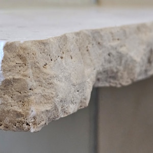 Chiseled Travertine Floating Shelf - Natural Stone Shelves - Invisible ...