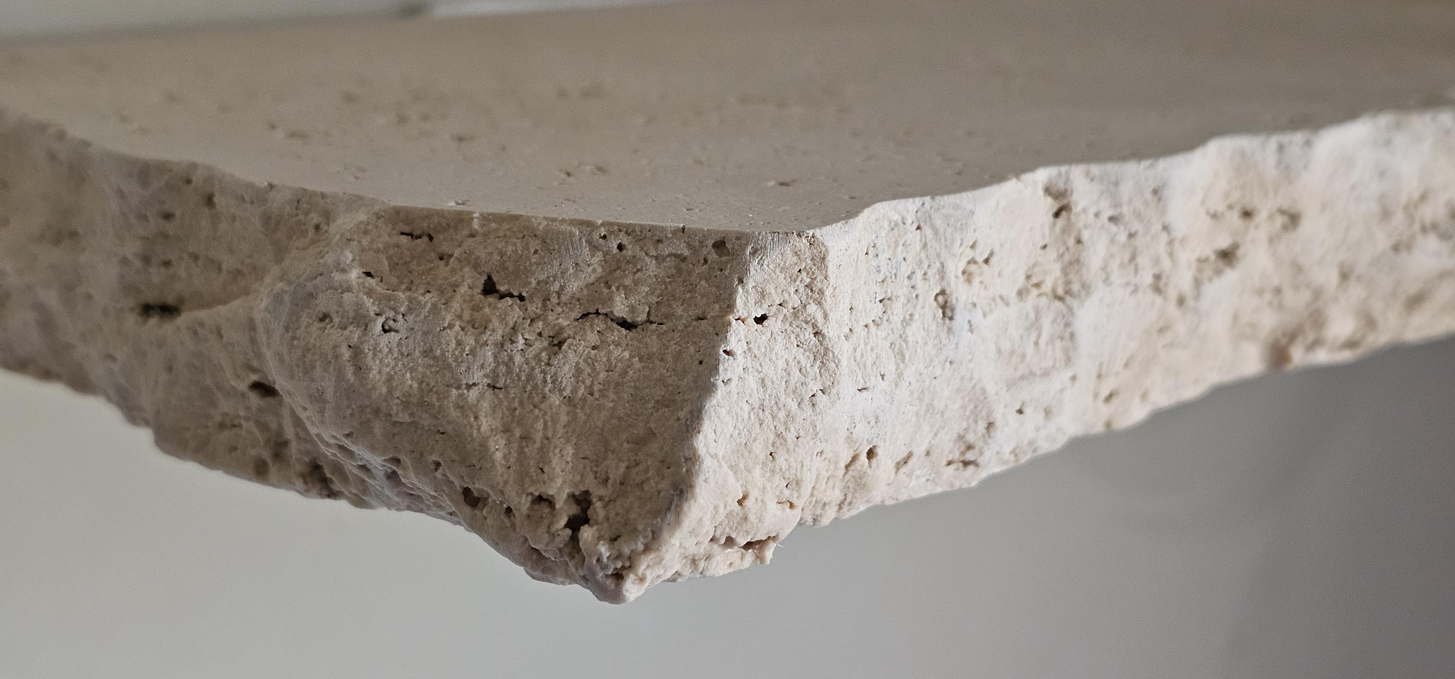 Travertine Floating Shelves, Custom Natural Travertine Chiseled Shelf ...