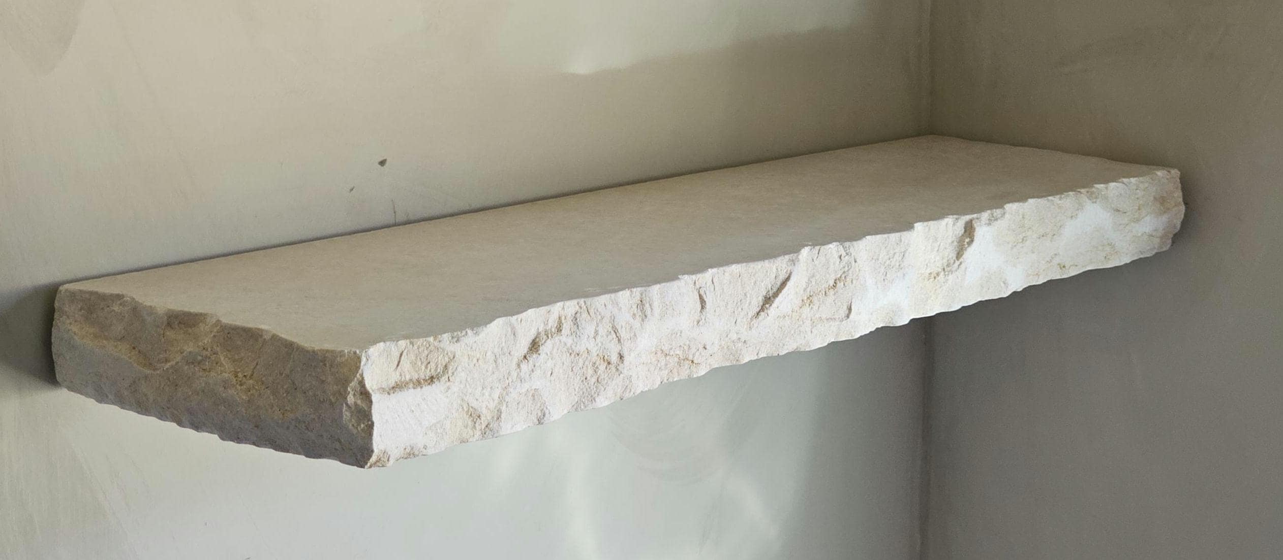 Limestone Floating Shelf With Chiseled Edges - Natural Stone Shelves - Invisible Shelves - Etsy