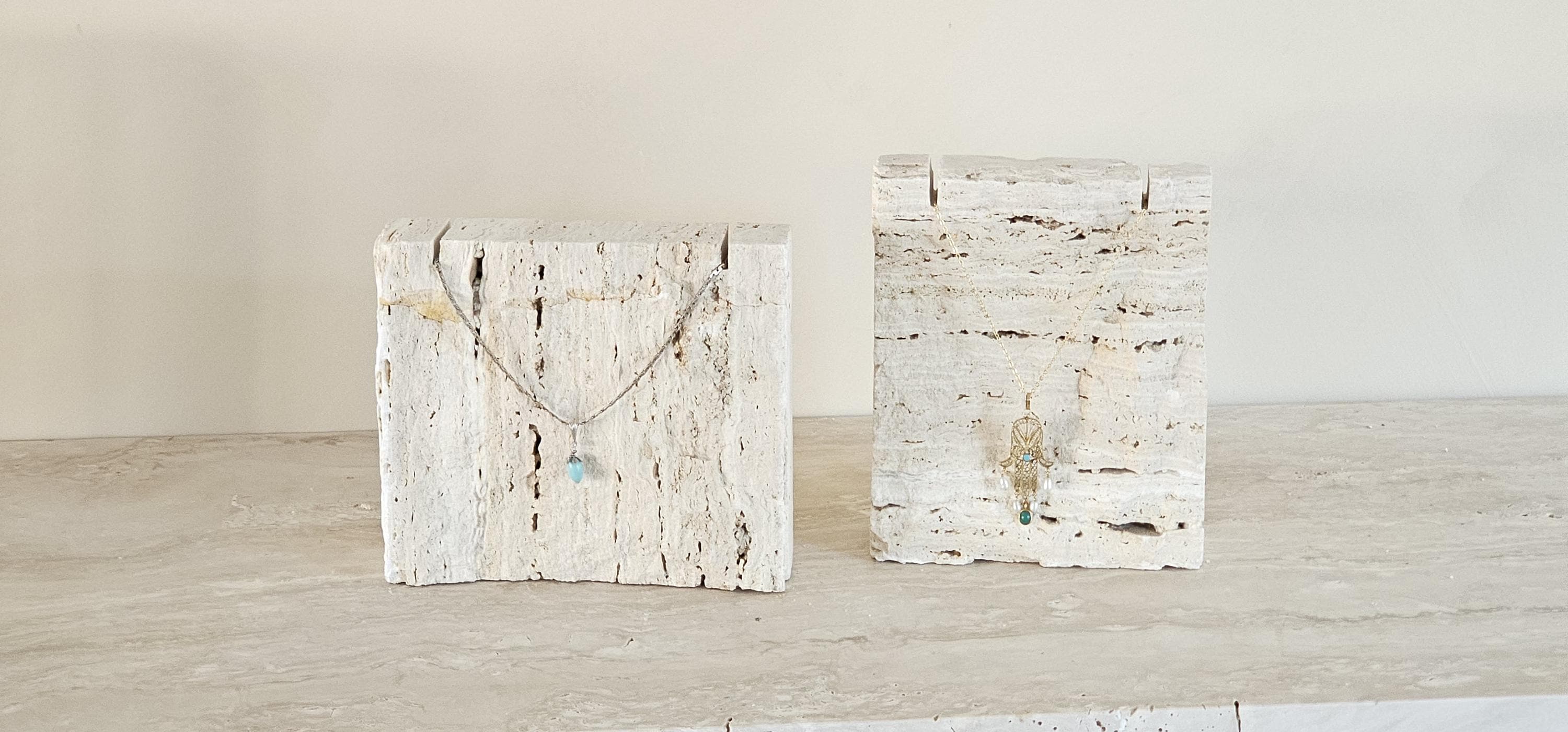 Raw Travertine Jewelry Display Stand - Handmade Stone Stand - Etsy