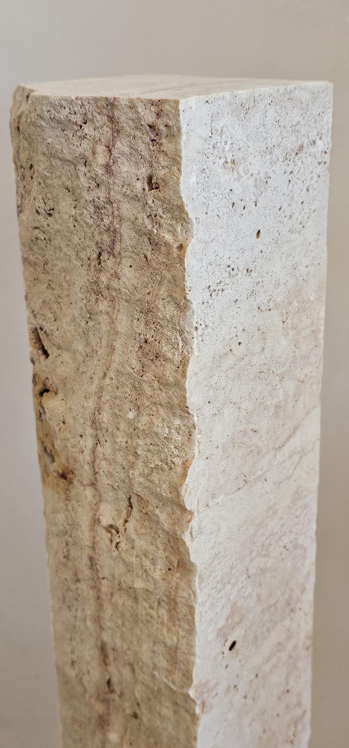 Travertine Pedestal Column - Sculpture Stand - Plinth Monolith - Etsy