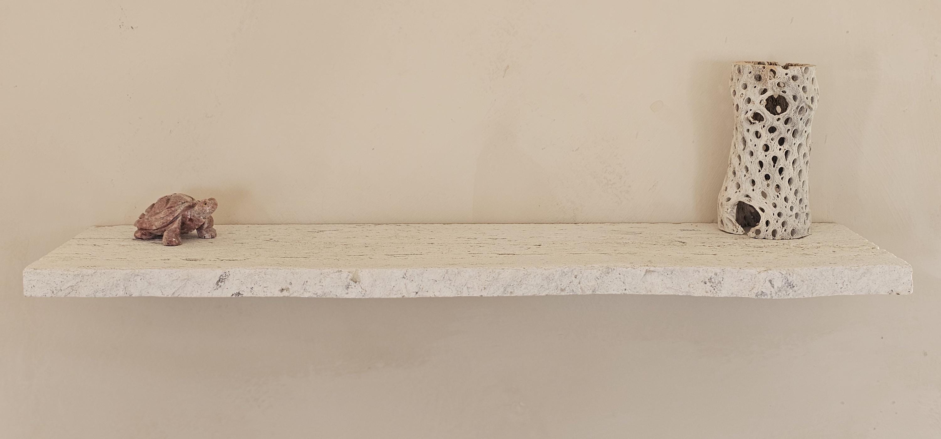 Raw Travertine Floating Shelf: Chiseled Edge Stone Slab - Etsy