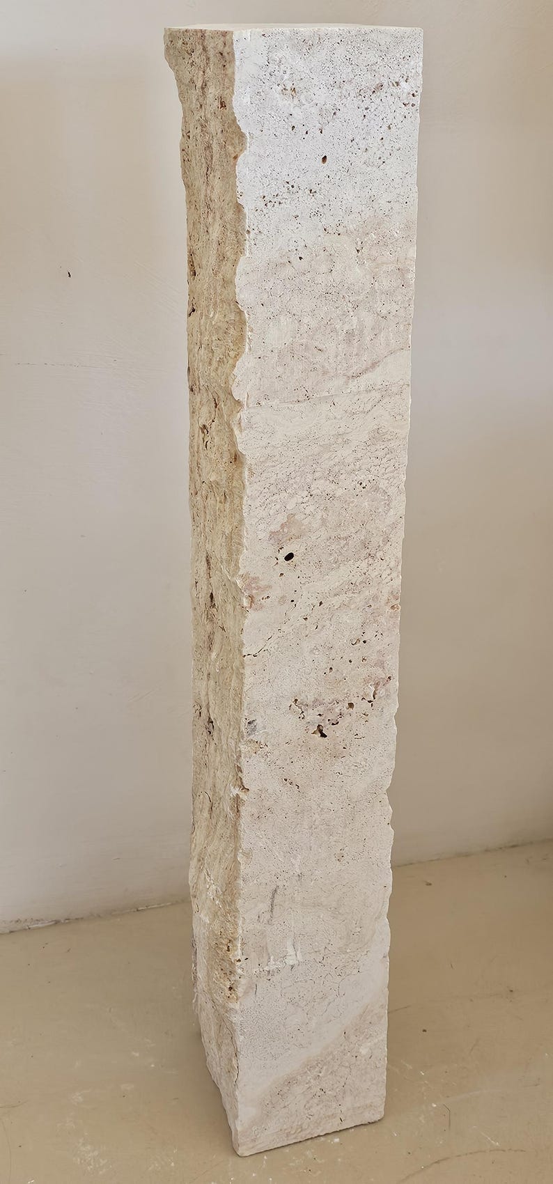 Travertine Pedestal Column - Plinth - Monolith - Solid Stone Block - Etsy
