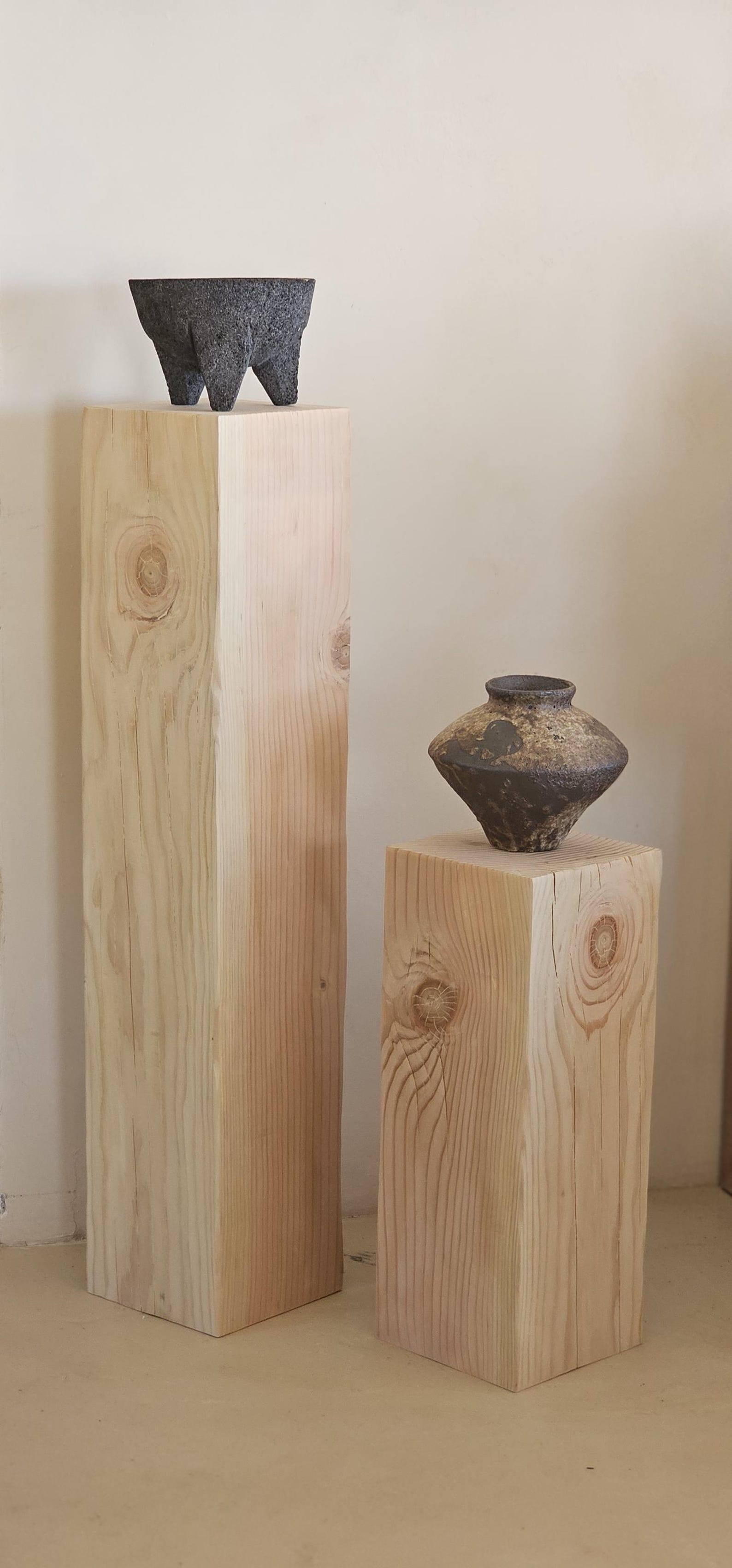 Wood Pedestal Column - Wood Plinth - Monolith - Sculpture Stand - Gift ...