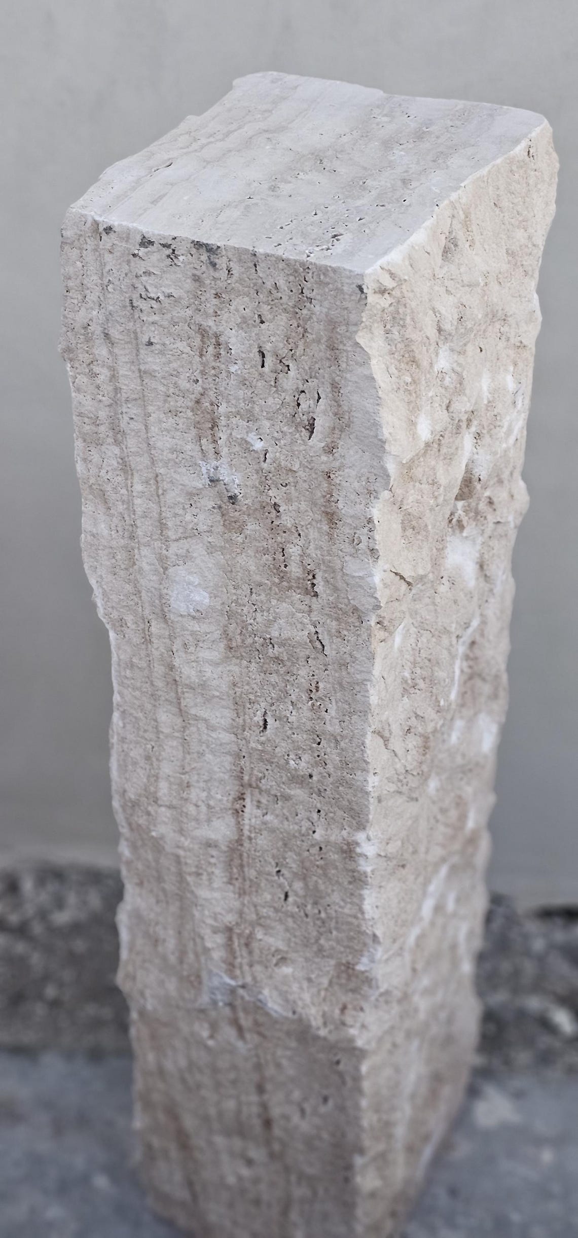 Travertine Pedestal Column - Sculpture Stand - Plinth - Monolith ...
