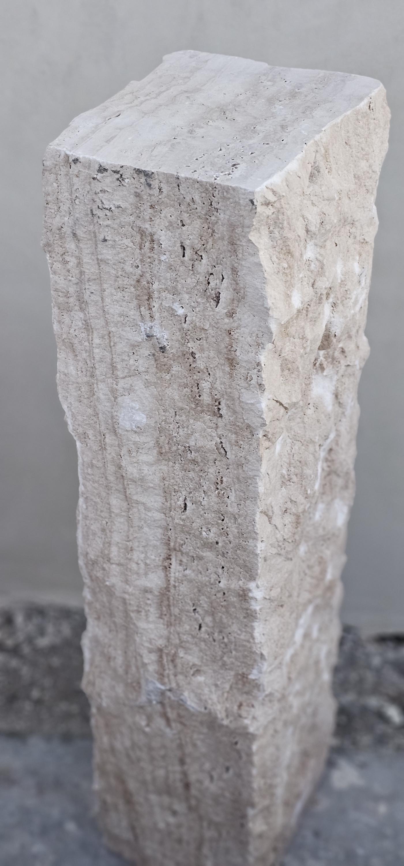 Travertine Pedestal Column - Sculpture Stand - Plinth - Monolith ...