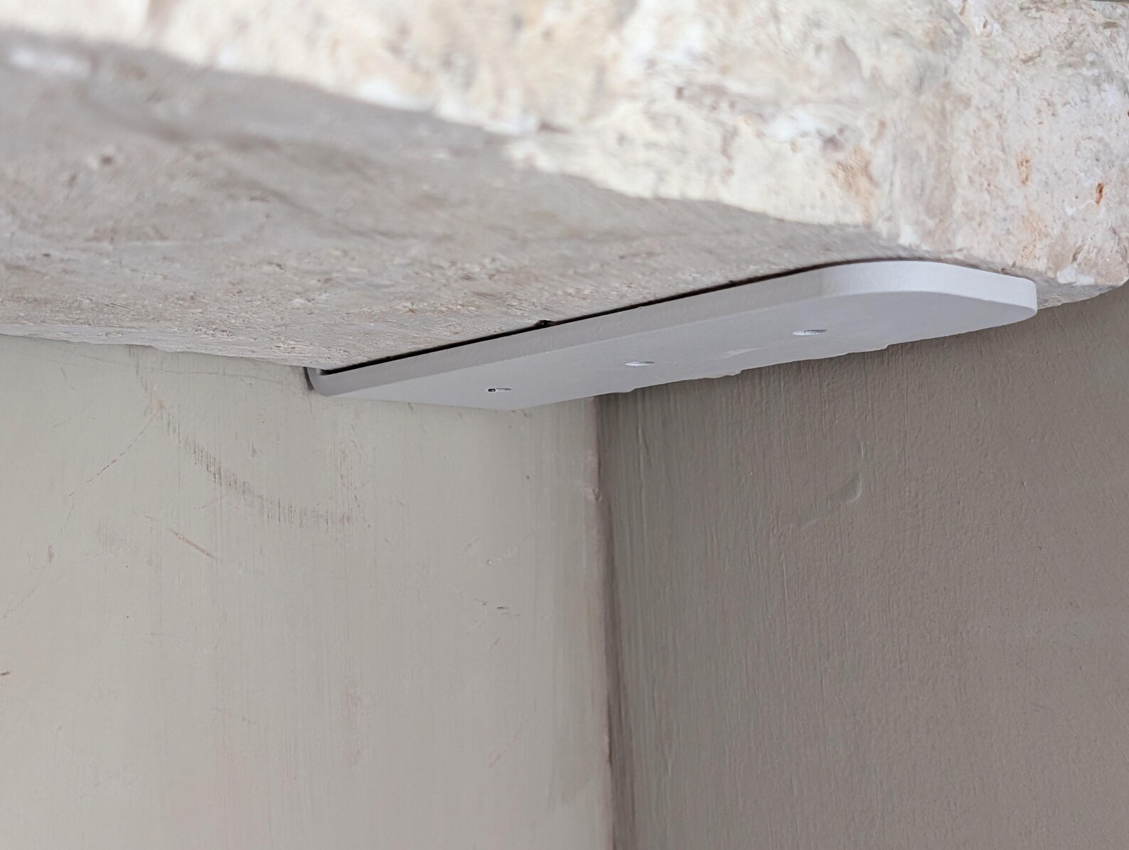 Chiseled Travertine Floating Shelf - Natural Stone Shelves - Invisible ...