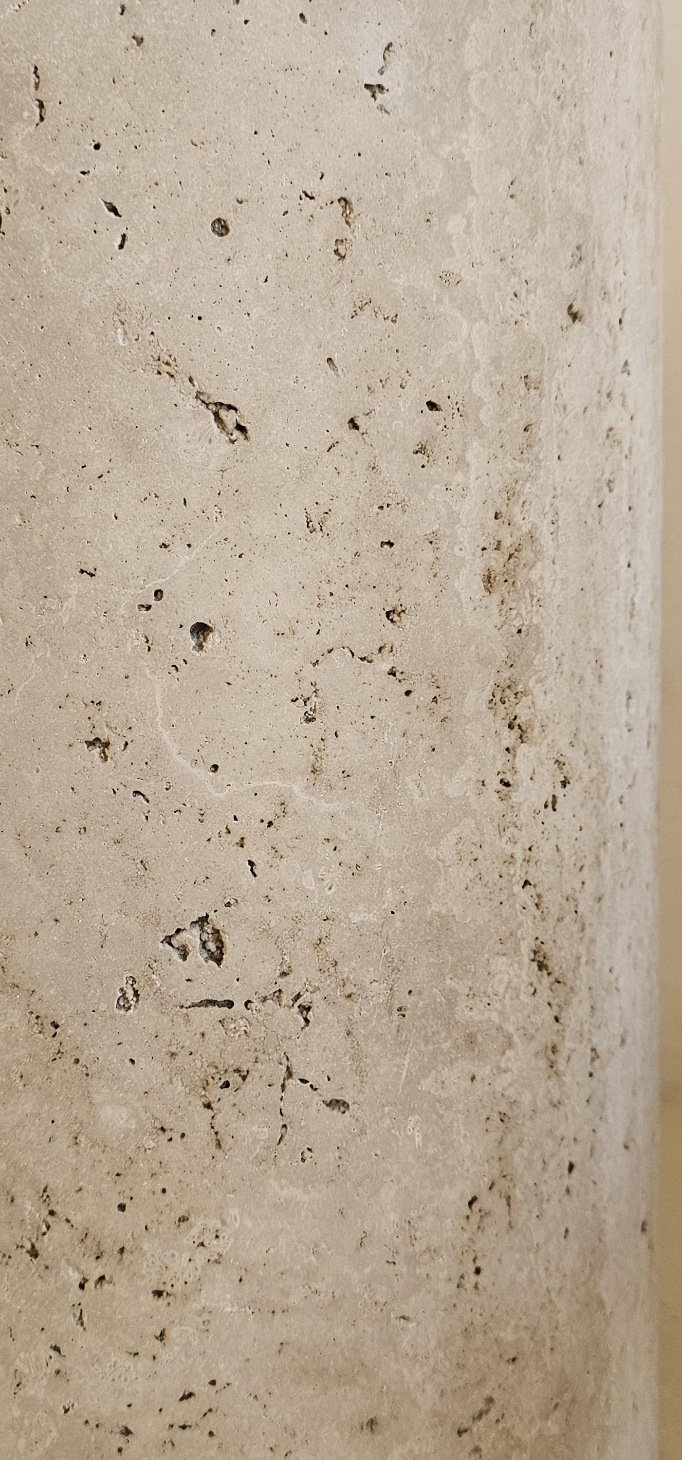Travertine Pedestal Cylinder - Solid Stone Block - Etsy