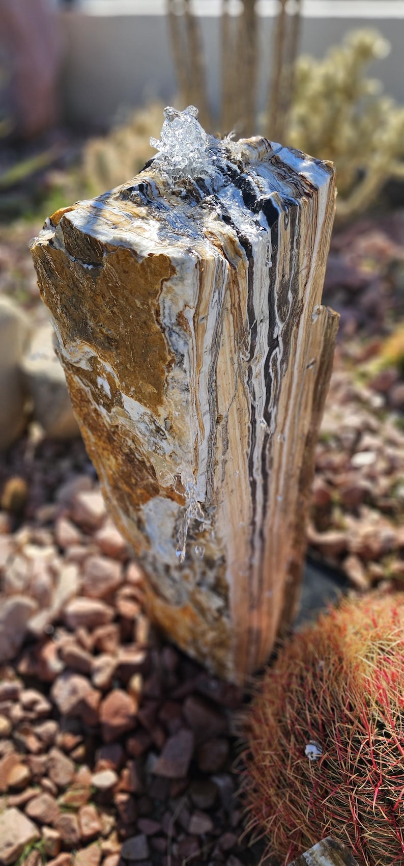 Onyx Monolith Fountain With Rough Face - Water Element Feature - GIFT ...