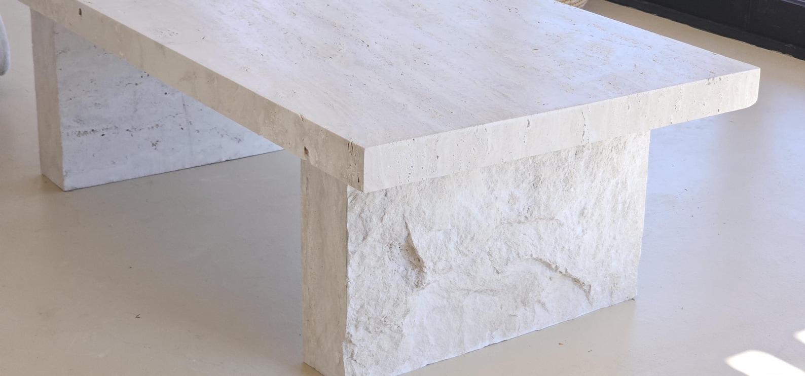 Travertine Coffee Table - Natural Stone Table - Etsy