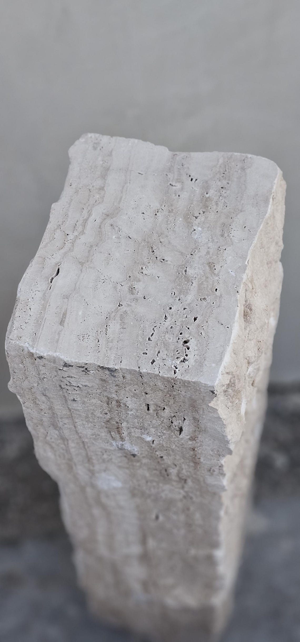 Travertine Pedestal Column - Sculpture Stand - Plinth - Monolith ...