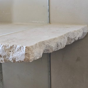 Chiseled Travertine Live Edge Vanity Shelf - Etsy