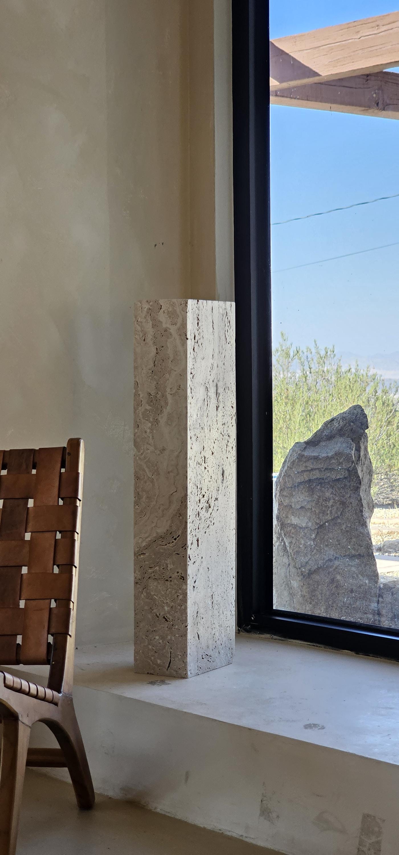 Travertine Pedestal Column - Plinth - Monolith - Solid Stone Block ...