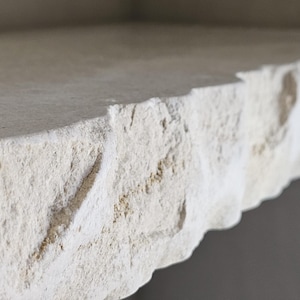 Limestone Floating Shelf With Chiseled Edges - Natural Stone Shelves ...