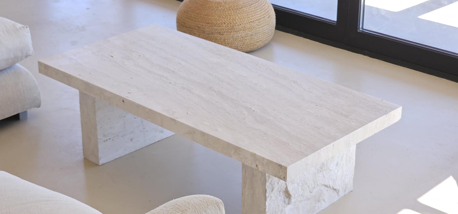 Travertine Coffee Table - Natural Stone Table - Etsy
