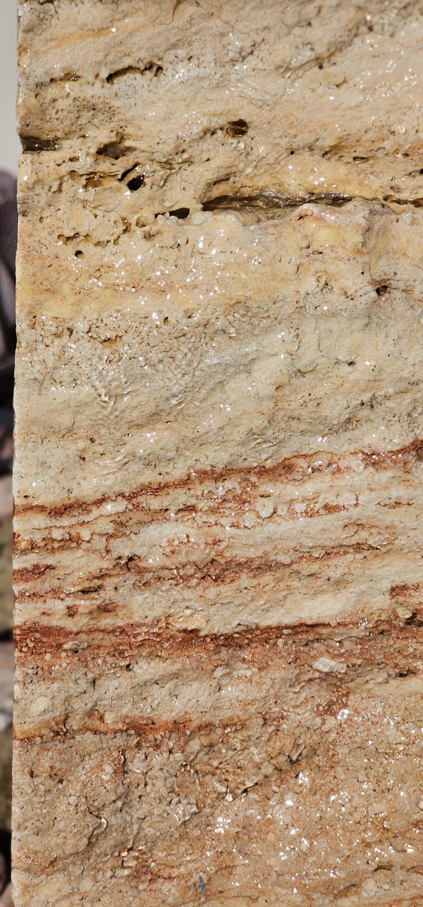 Travertine Monolith Fountain With Split Face -water Element Feature ...