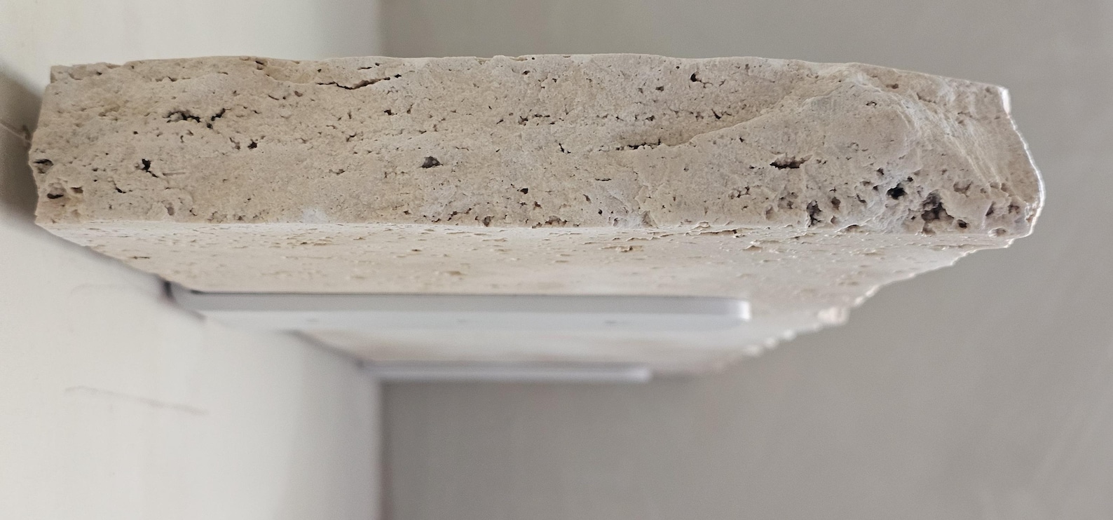Travertine Floating Shelves, Custom Natural Travertine Chiseled Shelf ...