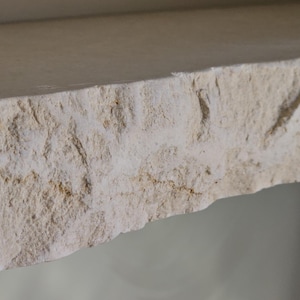 Limestone Floating Shelf With Chiseled Edges - Natural Stone Shelves ...