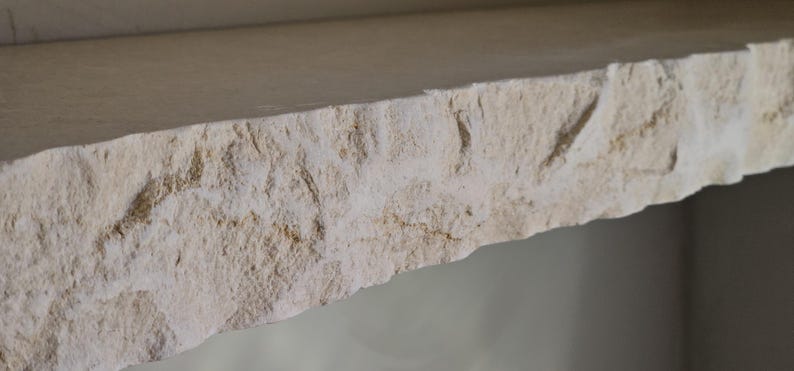 Limestone Floating Shelf With Chiseled Edges - Natural Stone Shelves ...
