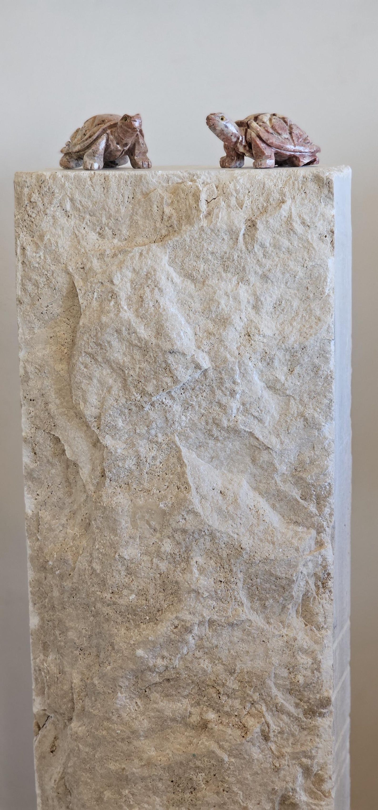 Travertine Pedestal Column - Plinth - Monolith - Sculpture Stand ...