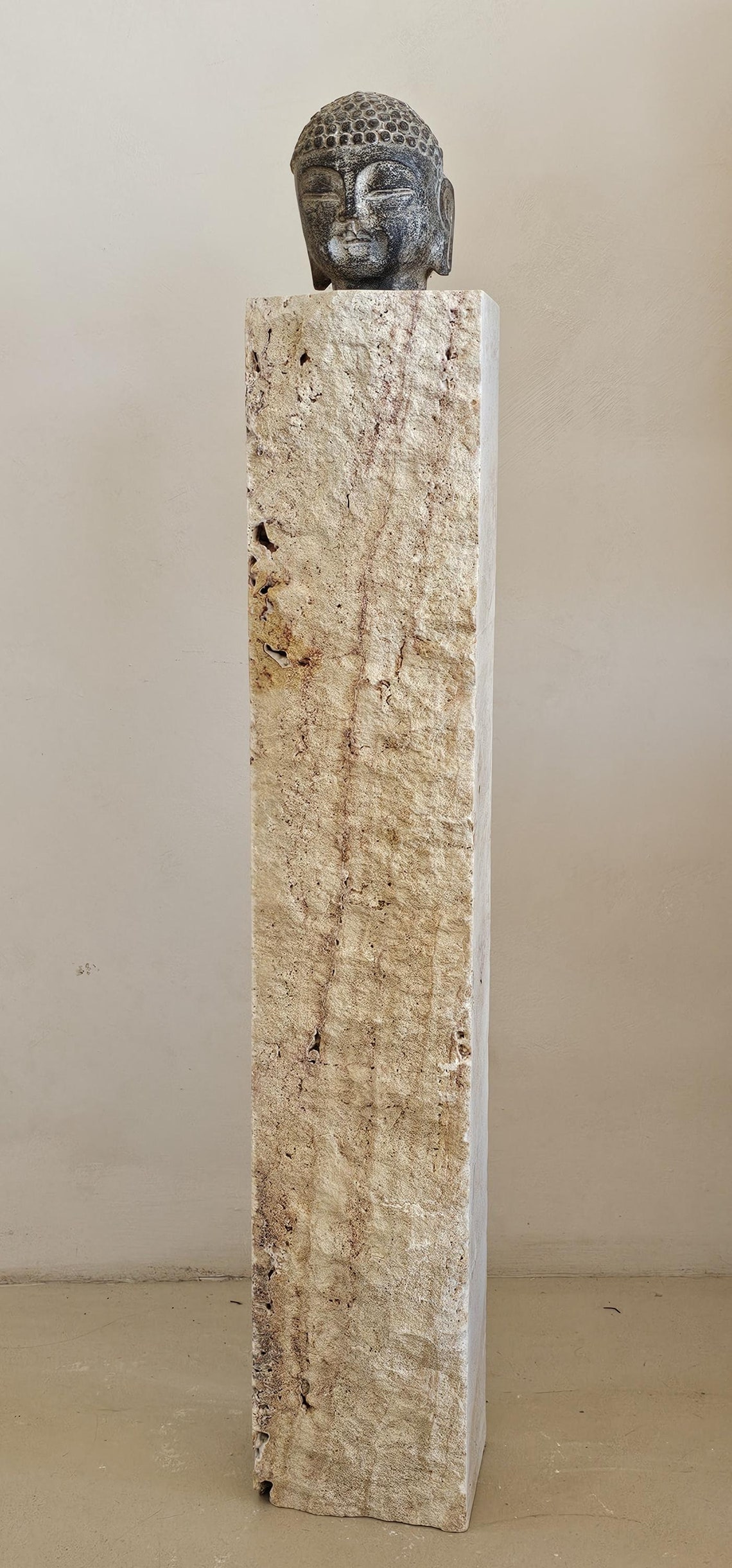 Travertine Pedestal Column - Sculpture Stand - Plinth Monolith - Etsy