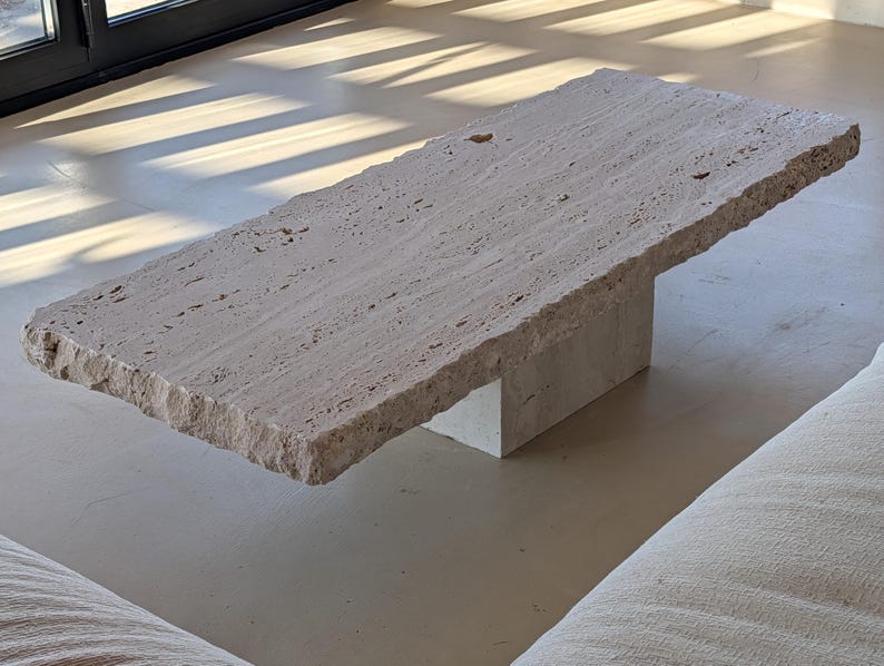 Travertine Coffee Table - Natural Stone Table - Etsy