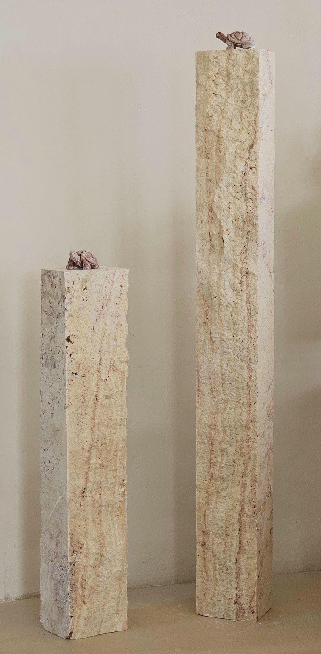 Travertine Pedestal Column - Plinth - Monolith - Solid Stone Block - Etsy