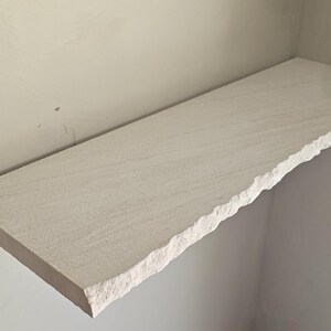 Handcrafted Limestone Floating Shelf - Chiseled Edge Travertine - Etsy