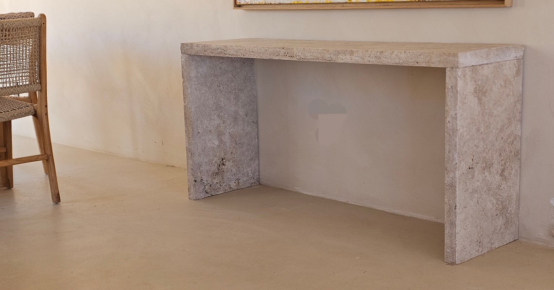 Travertine Stone Console Table - Etsy