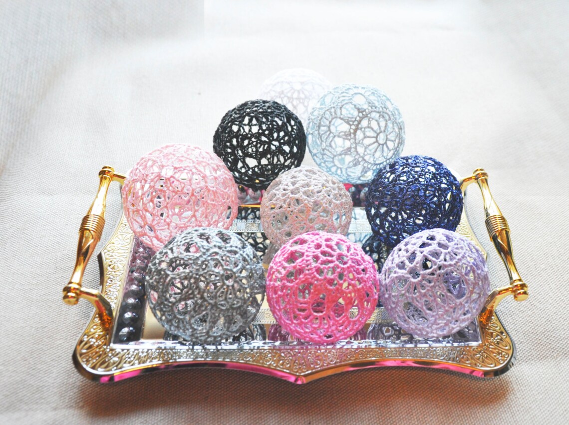 5 Lace Balls, Wedding Decor Idea, Vase Filler, Handmade Project ...