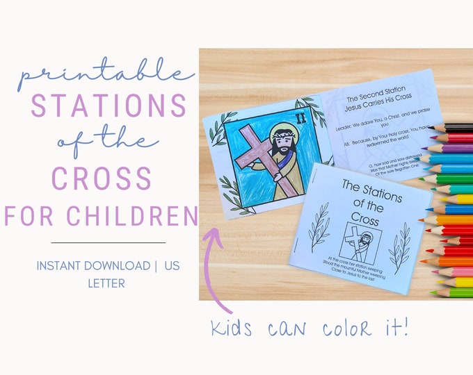 Printable Stations of the Cross Booklet for Kids to Color - Etsy