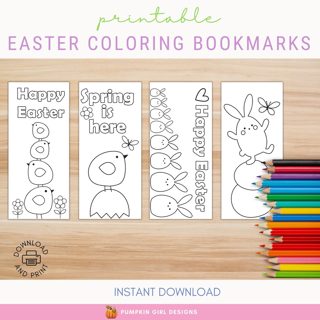 Printable Color Your Own Easter Bookmarks - Etsy