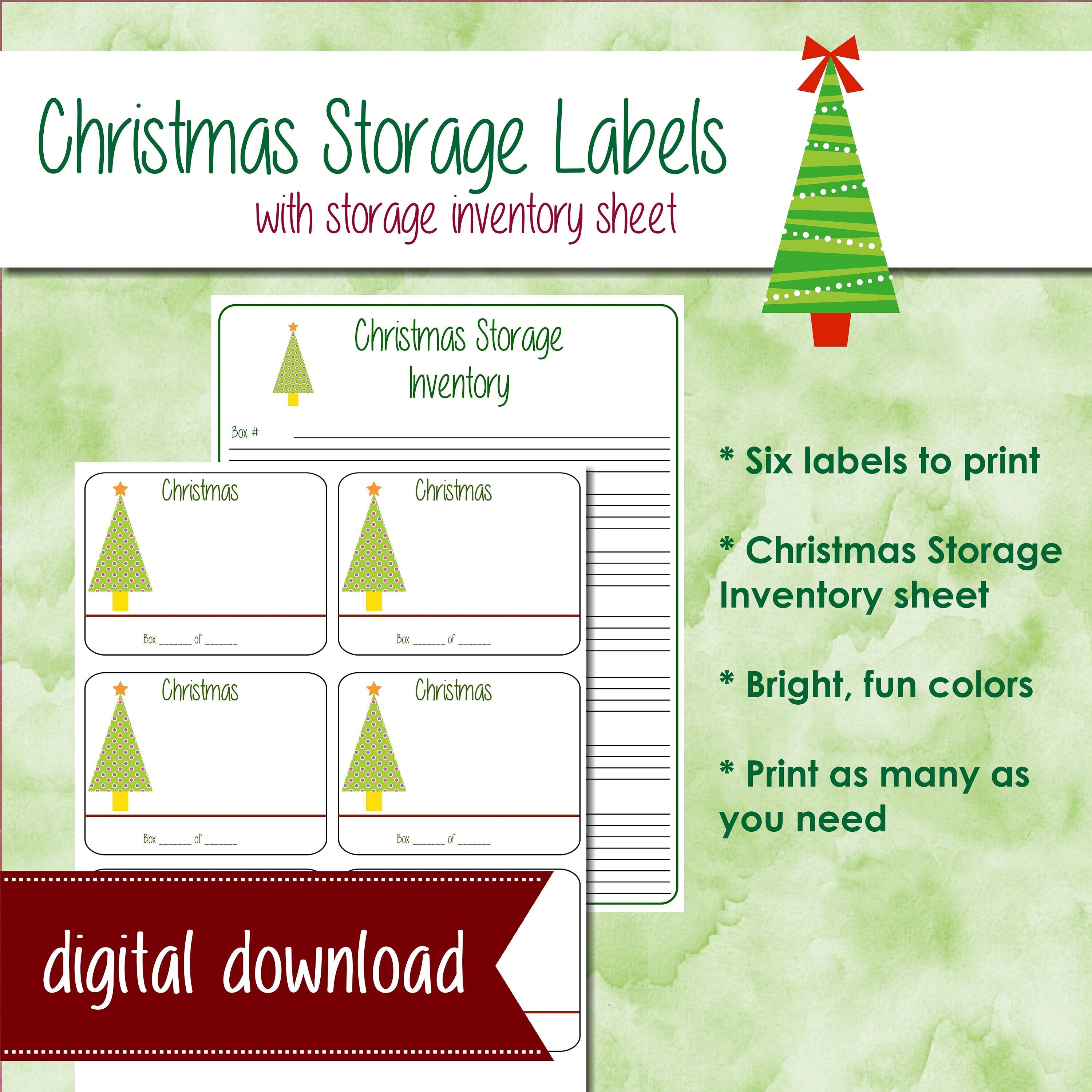 Printable Christmas Storage Bin Labels, Christmas Organization - Etsy