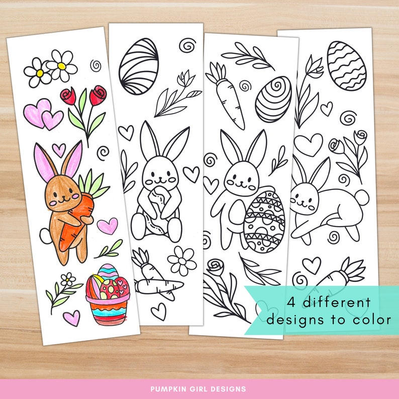Printable Color Your Own Easter Bookmarks - Etsy