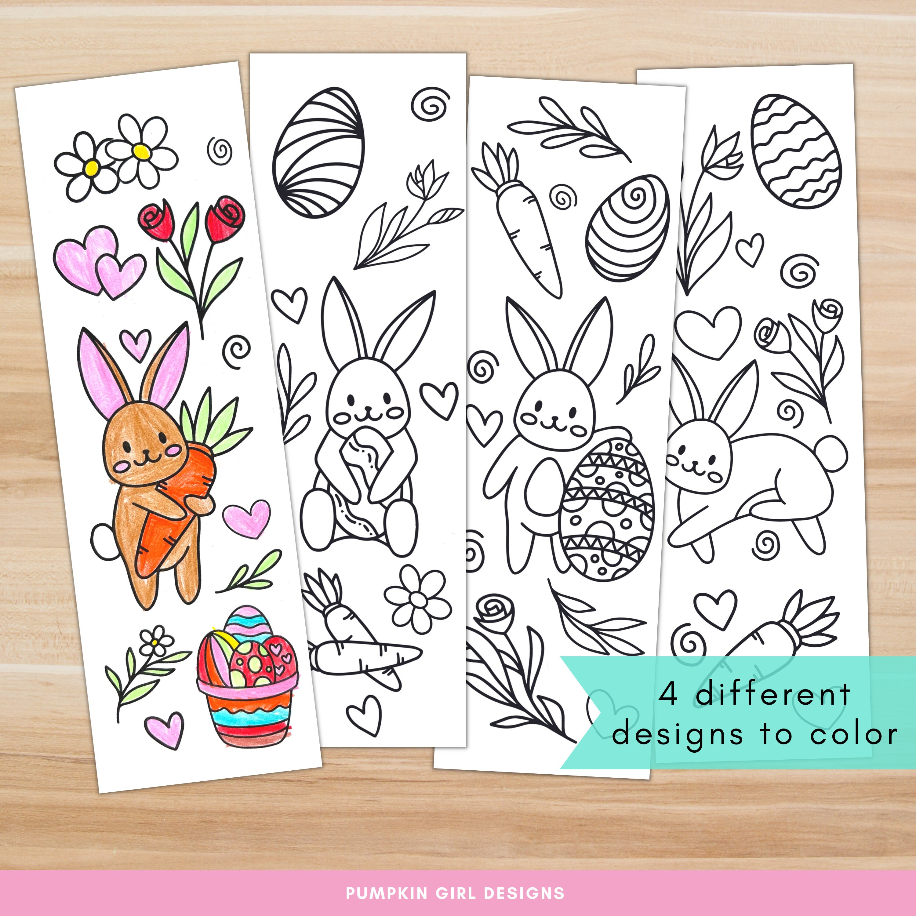Printable Color Your Own Easter Bookmarks - Etsy