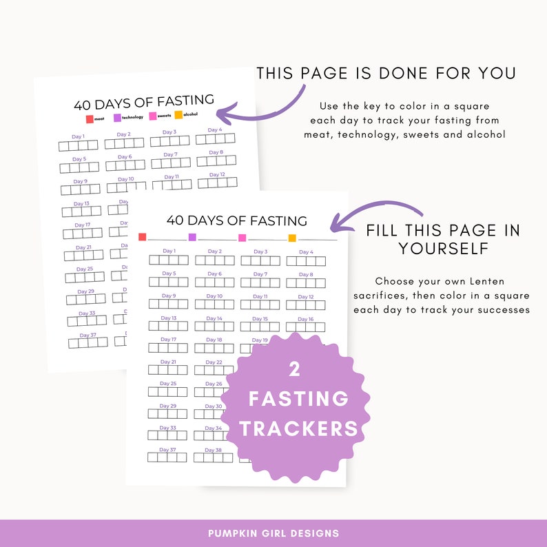 Lent Tracker, Countdown, Journal for Kids, Families, Adults - Etsy