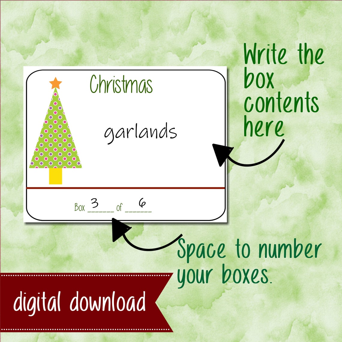 Printable Christmas Storage Bin Labels, Christmas Organization - Etsy