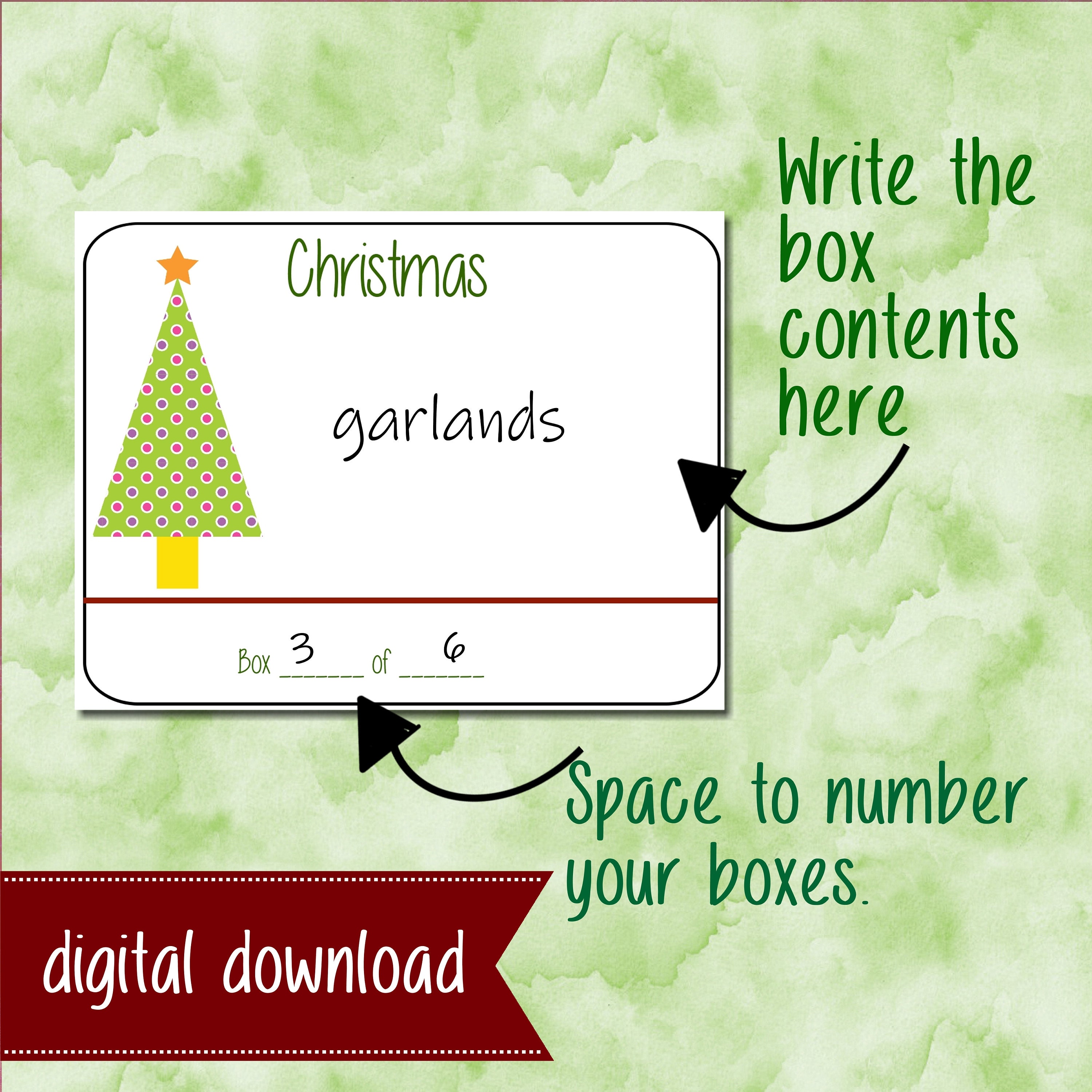 Printable Christmas Storage Bin Labels, Christmas Organization - Etsy