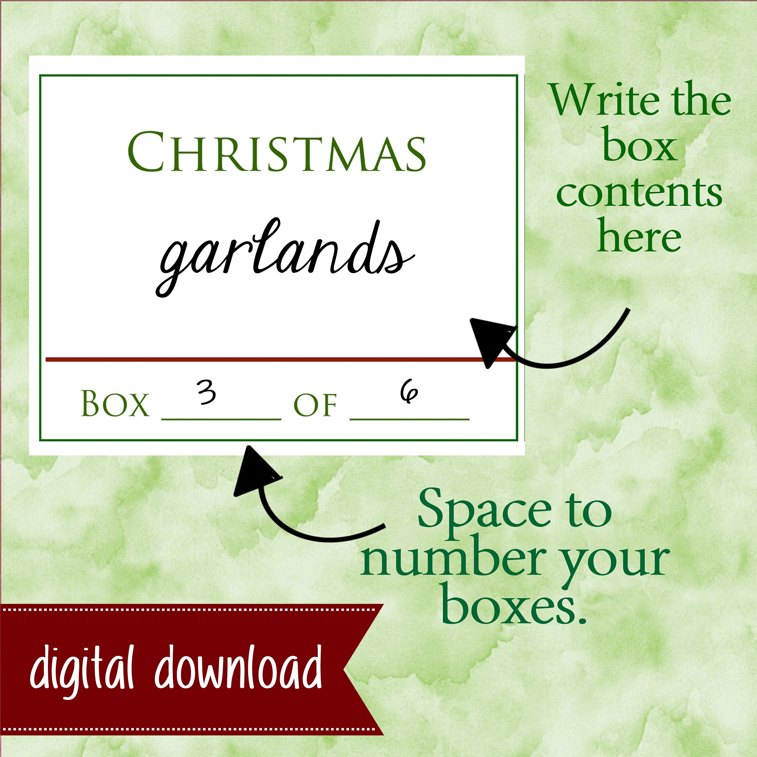 Printable Christmas Storage Bin Labels, Christmas Organization - Etsy