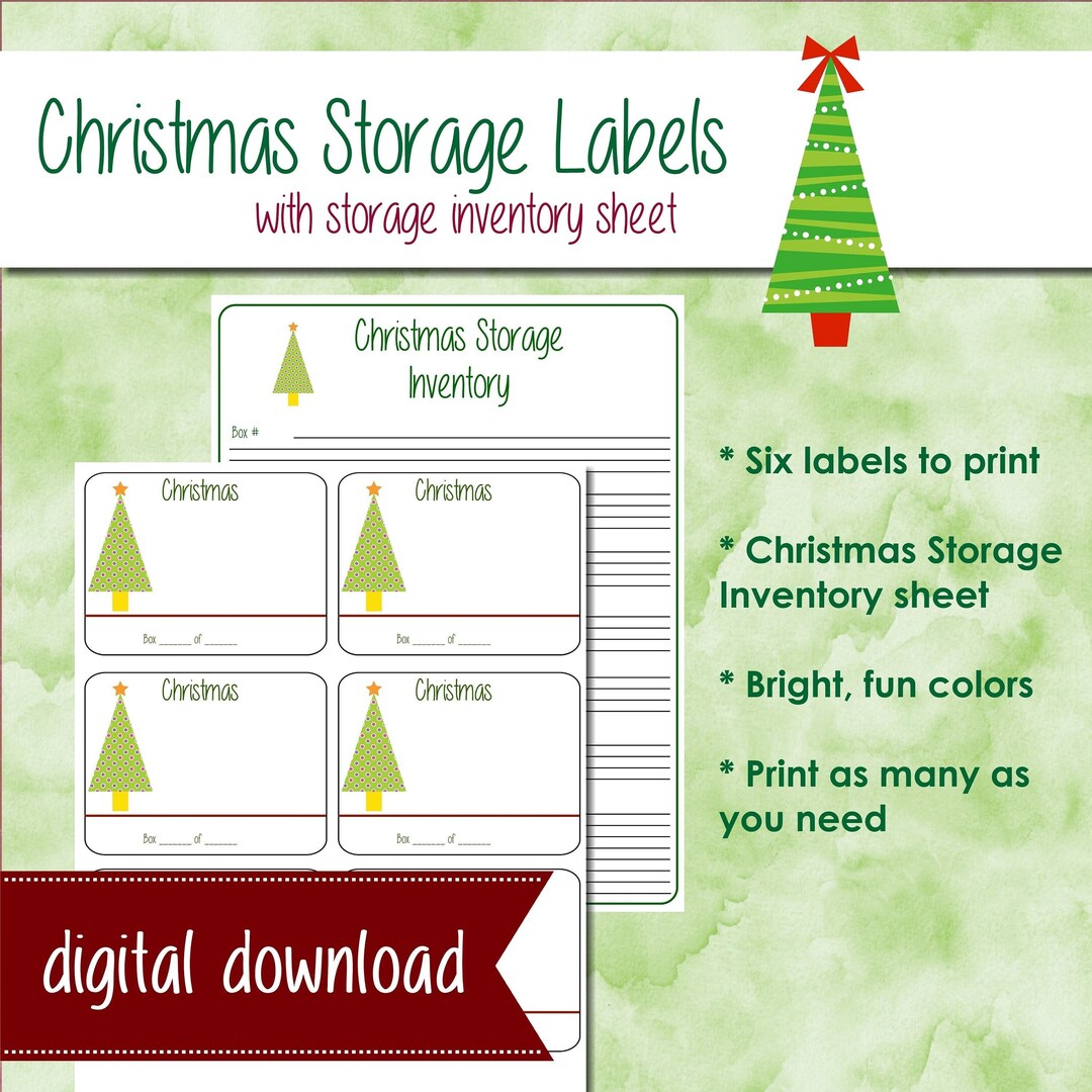 Printable Christmas Storage Bin Labels, Christmas Organization - Etsy