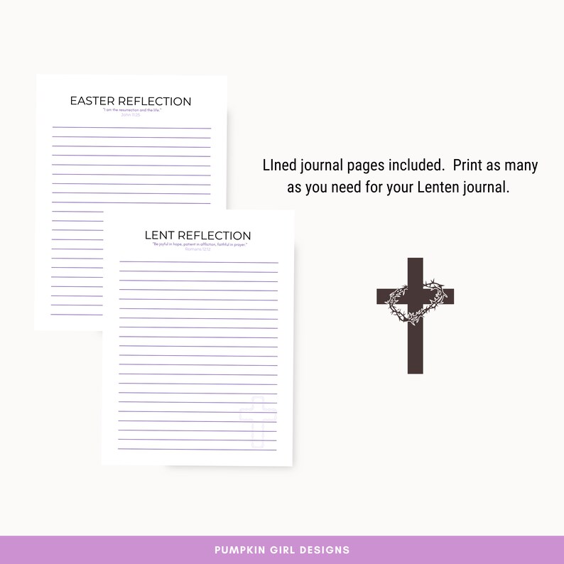 Ash Wednesday, Holy Week, Printable Lenten Journal Pages - Etsy
