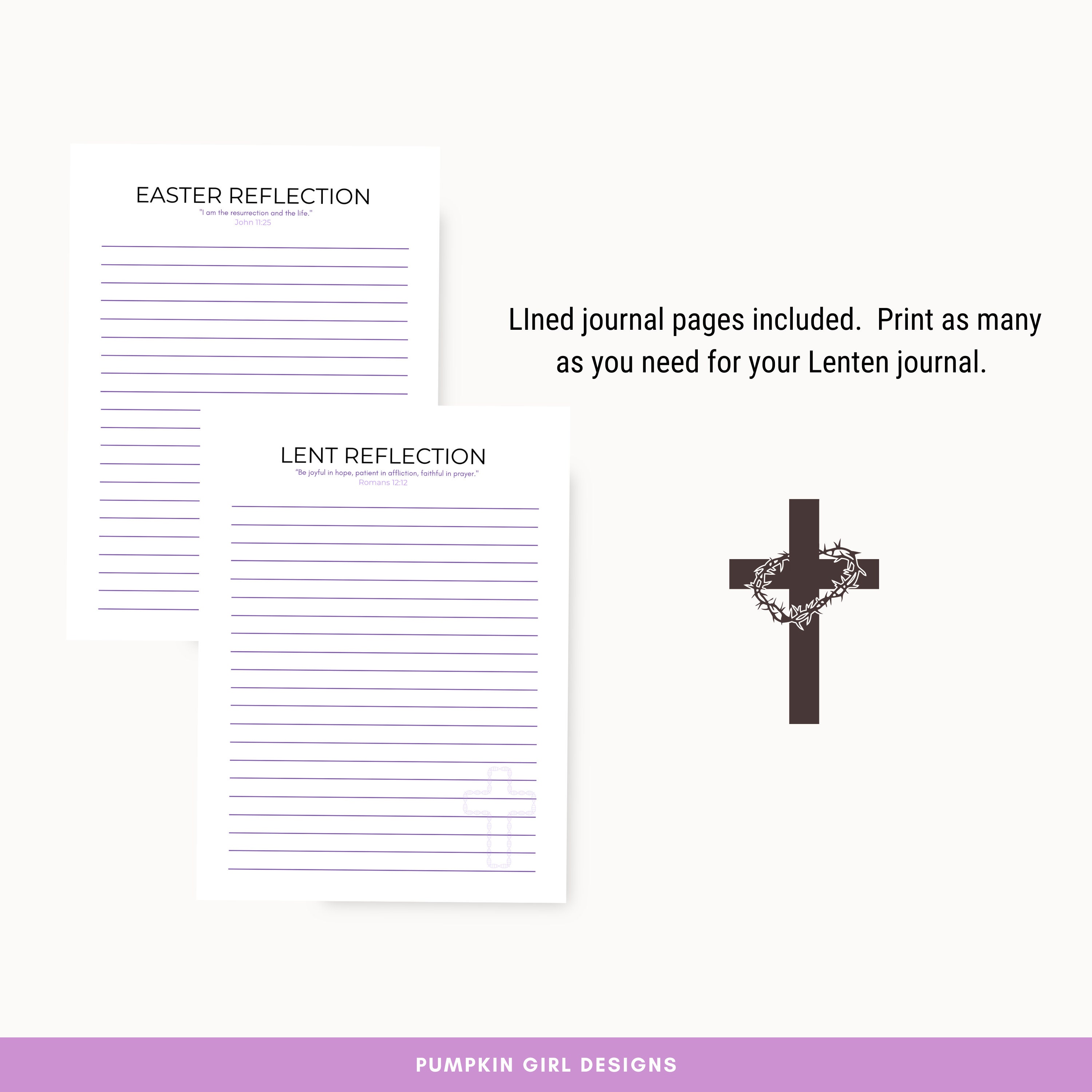 Ash Wednesday, Holy Week, Printable Lenten Journal Pages - Etsy