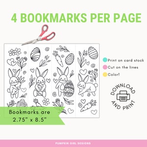 Printable Color Your Own Easter Bookmarks - Etsy