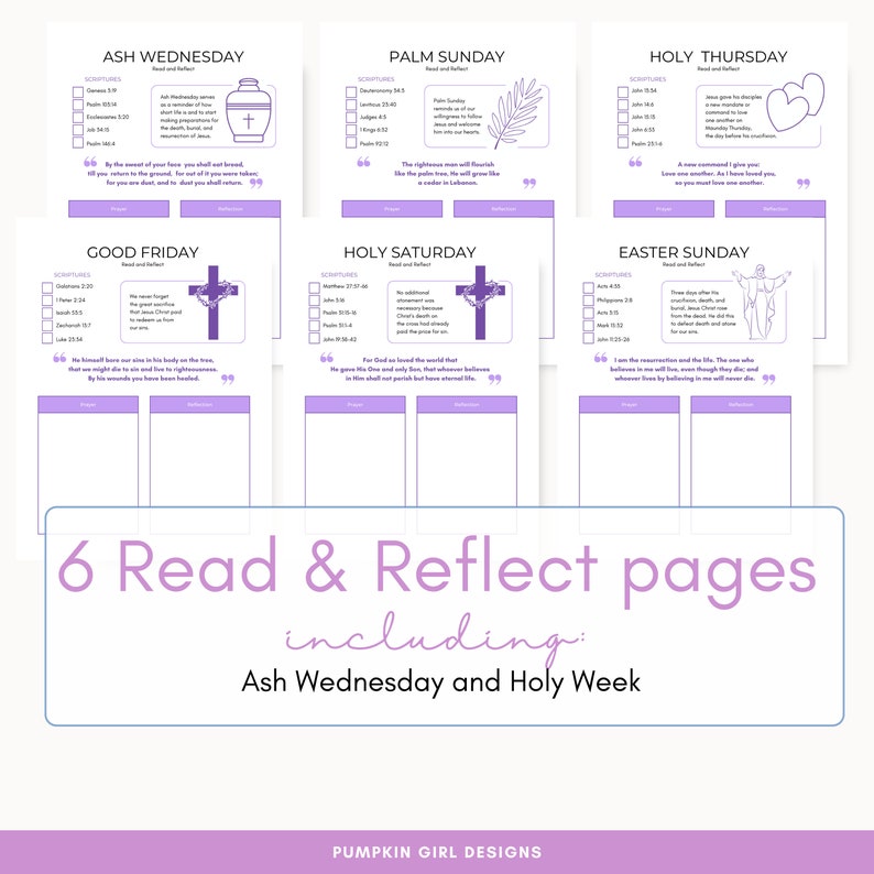 Ash Wednesday, Holy Week, Printable Lenten Journal Pages - Etsy