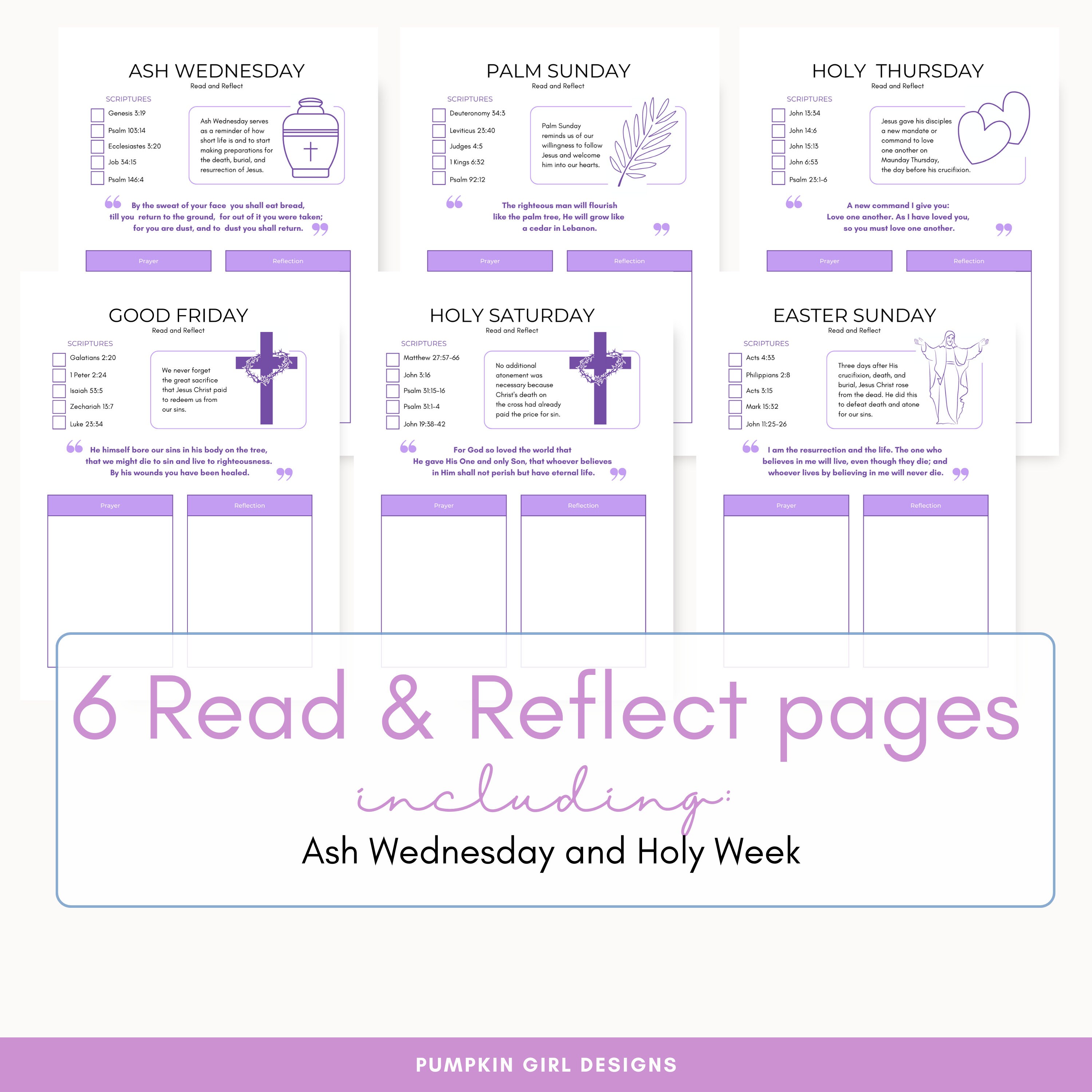 Ash Wednesday, Holy Week, Printable Lenten Journal Pages - Etsy