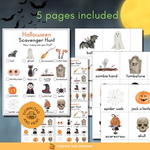 Printable Halloween Scavenger Hunt, Halloween Treasure Hunt, Halloween ...