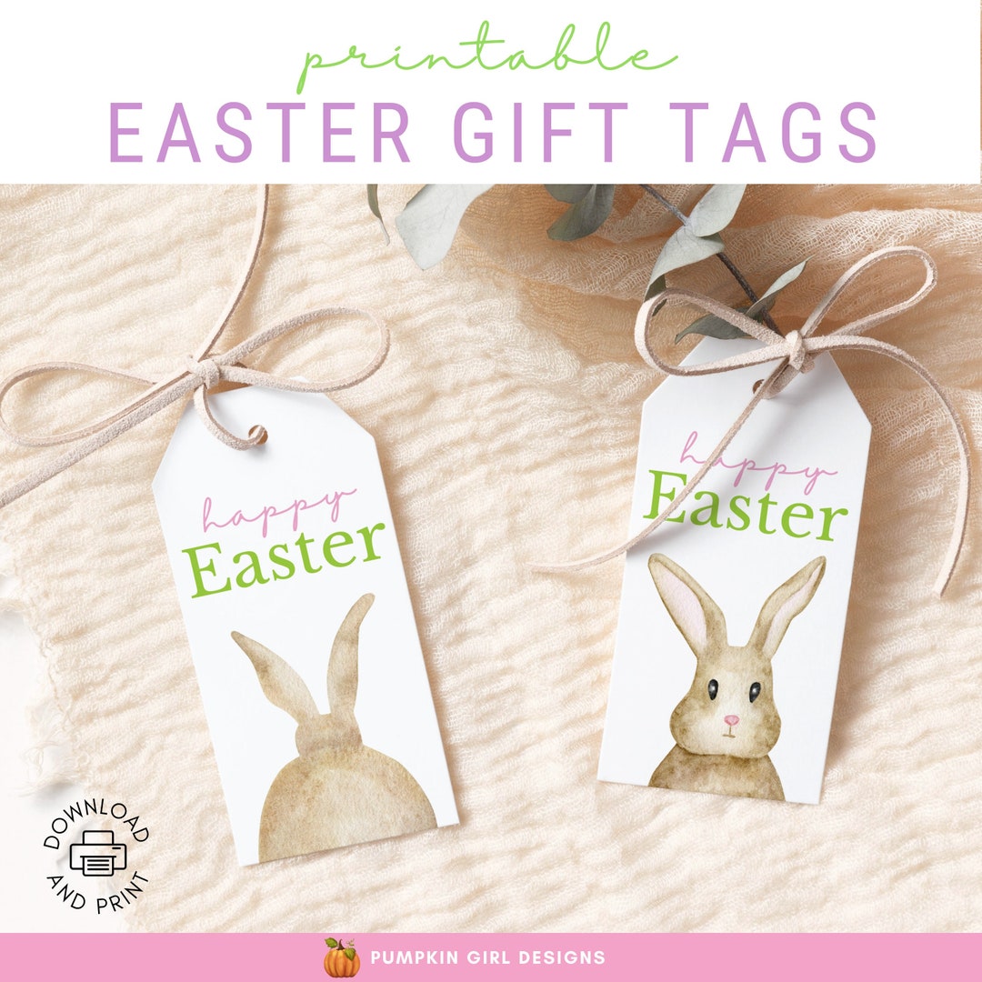Printable Happy Easter Bunny Gift Tags - Etsy