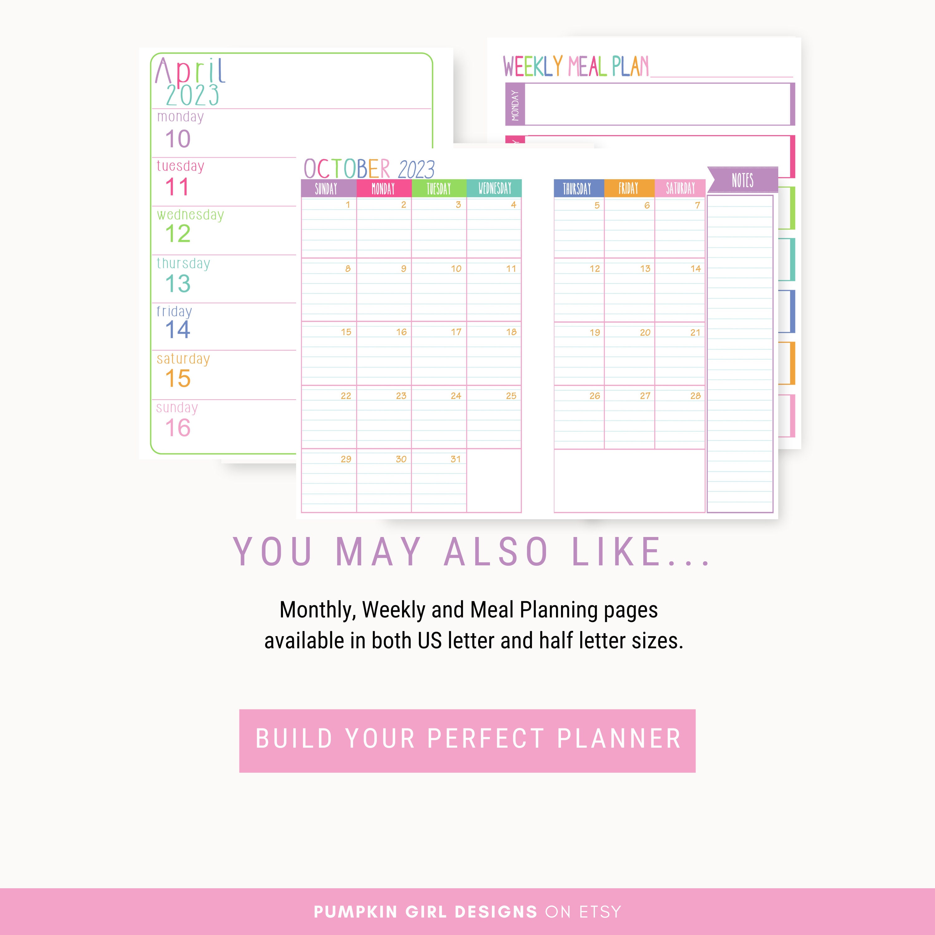 Printable Household Planning Bundle, Includes Daily Planner Page ...